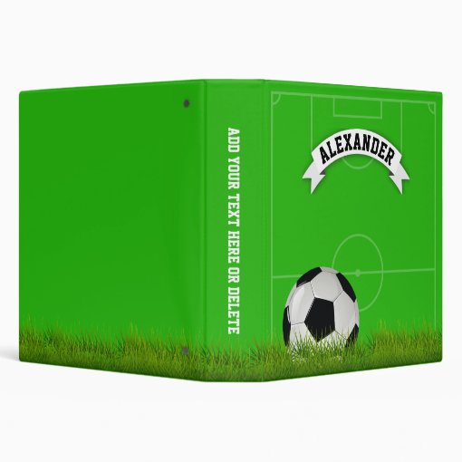 Personalized Kids Name Soccer 3 Ring Binder | Zazzle