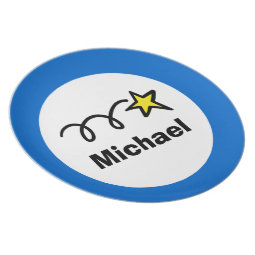 Personalized kids plate | Star design for children | Zazzle