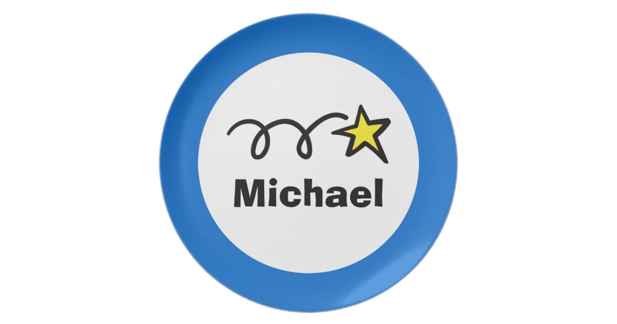 Personalized kids plate | Star design for children | Zazzle