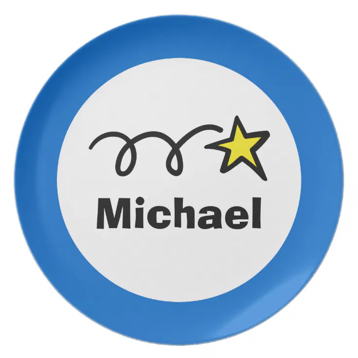 Personalized kids plate | Star design for children | Zazzle