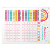 Personalized Kids Rainbow Daily Schedule Routine Notepad | Zazzle