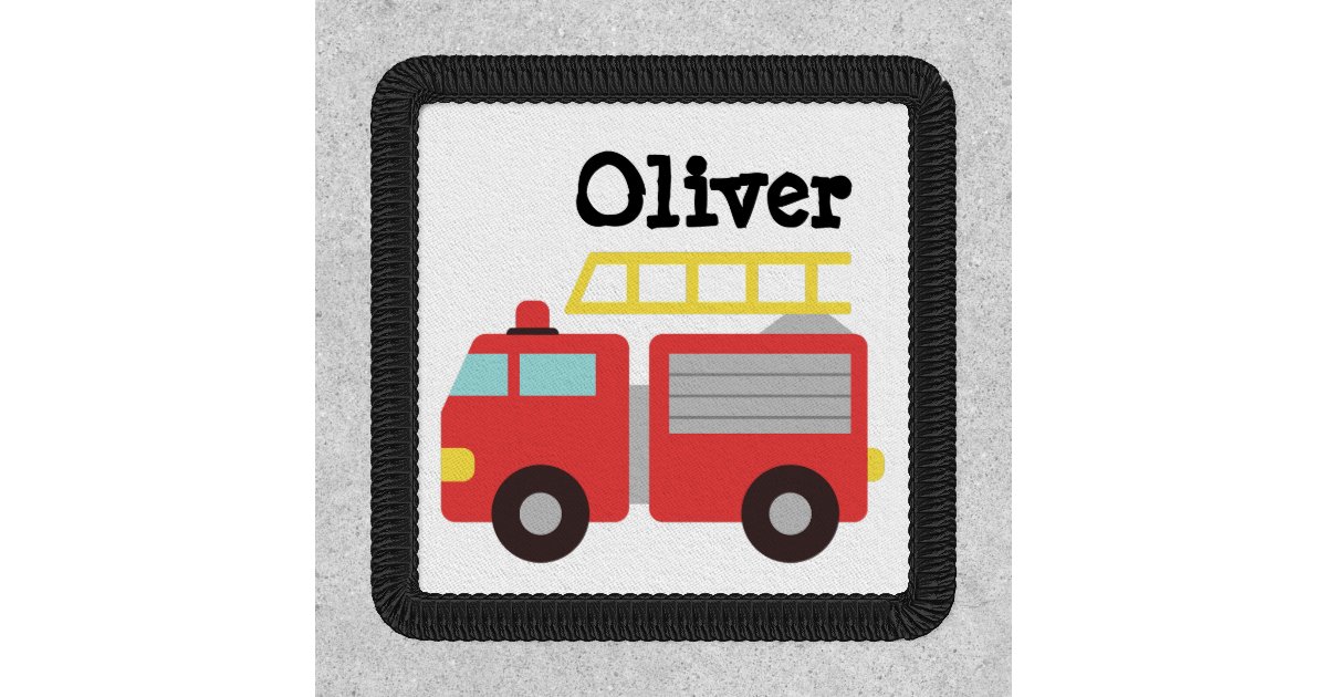 Personalized Kids Red Fire Truck Patch | Zazzle