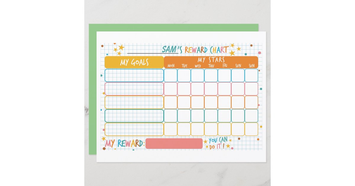 Personalized Kid's Reward Chart | Zazzle