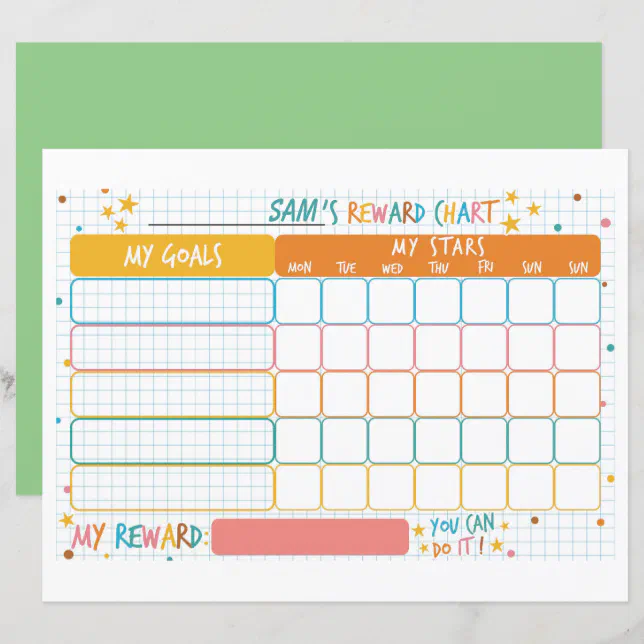 Personalized Kid's Reward Chart | Zazzle