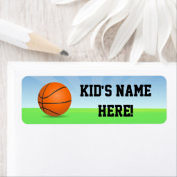 Personalized Kid's Sports Basketball Name School Label | Zazzle