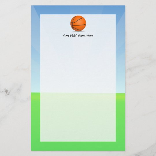 Personalized Kid's Sports Basketball Sunny Day Stationery | Zazzle.com