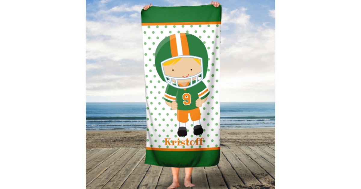 Personalized Kid's Sports Football Bath Towel | Zazzle