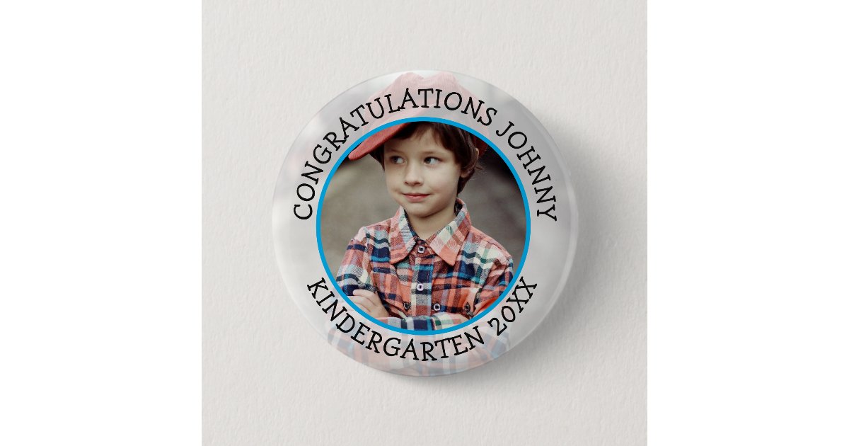 Personalized Kindergarten Graduate Photo Button | Zazzle