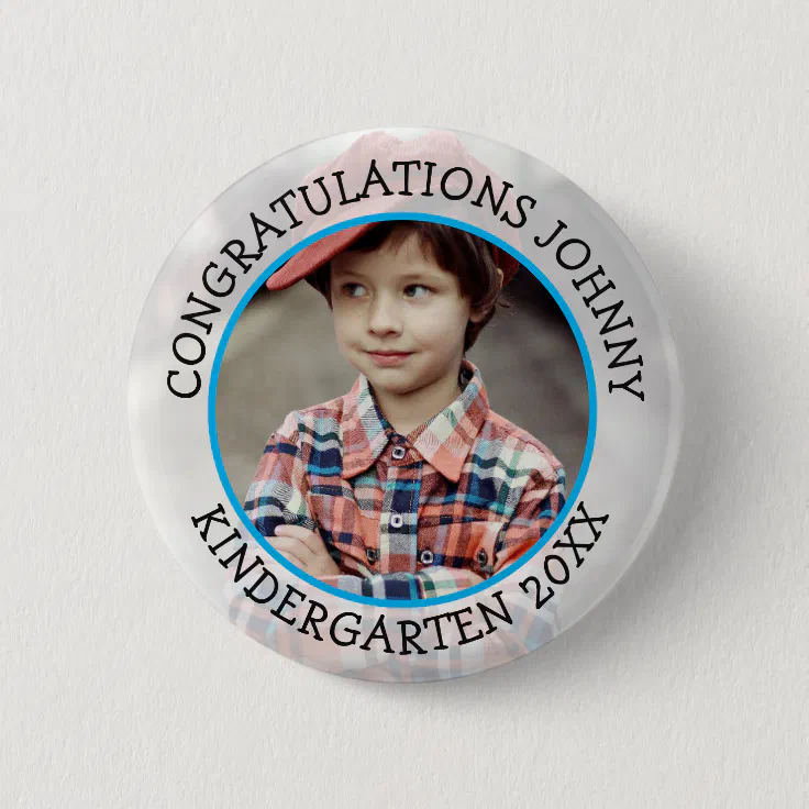 Personalized Kindergarten Graduate Photo Button | Zazzle