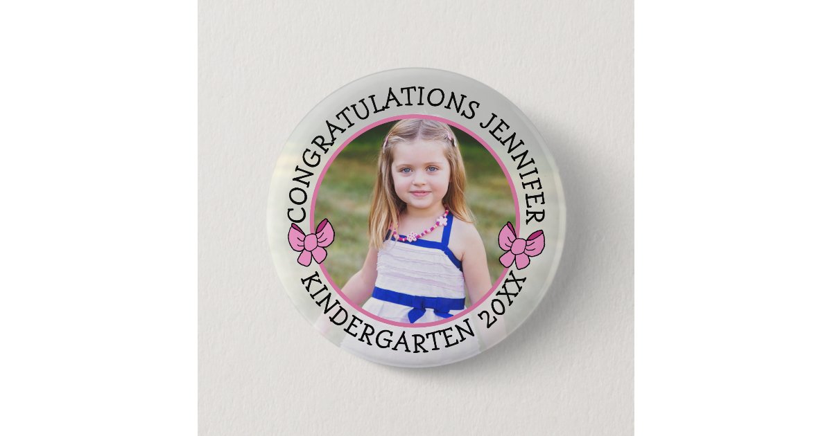 Personalized Kindergarten Graduate Photo Button | Zazzle