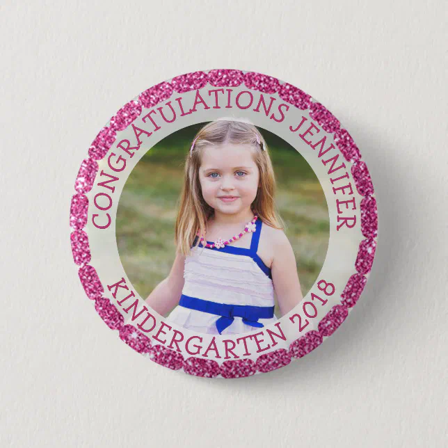 Personalized Kindergarten Graduate Photo Button | Zazzle