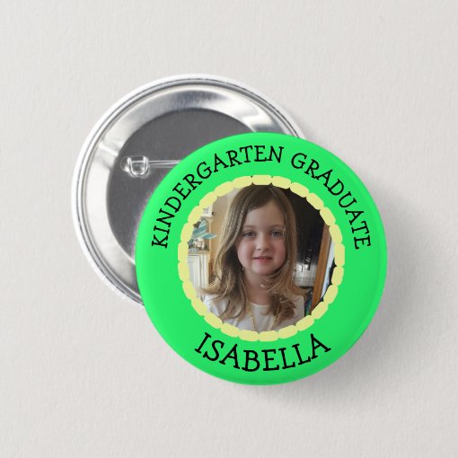 Personalized Kindergarten Graduate Photo Button | Zazzle