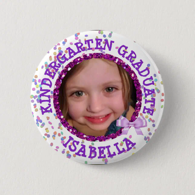 Personalized Kindergarten Graduate Photo Button | Zazzle