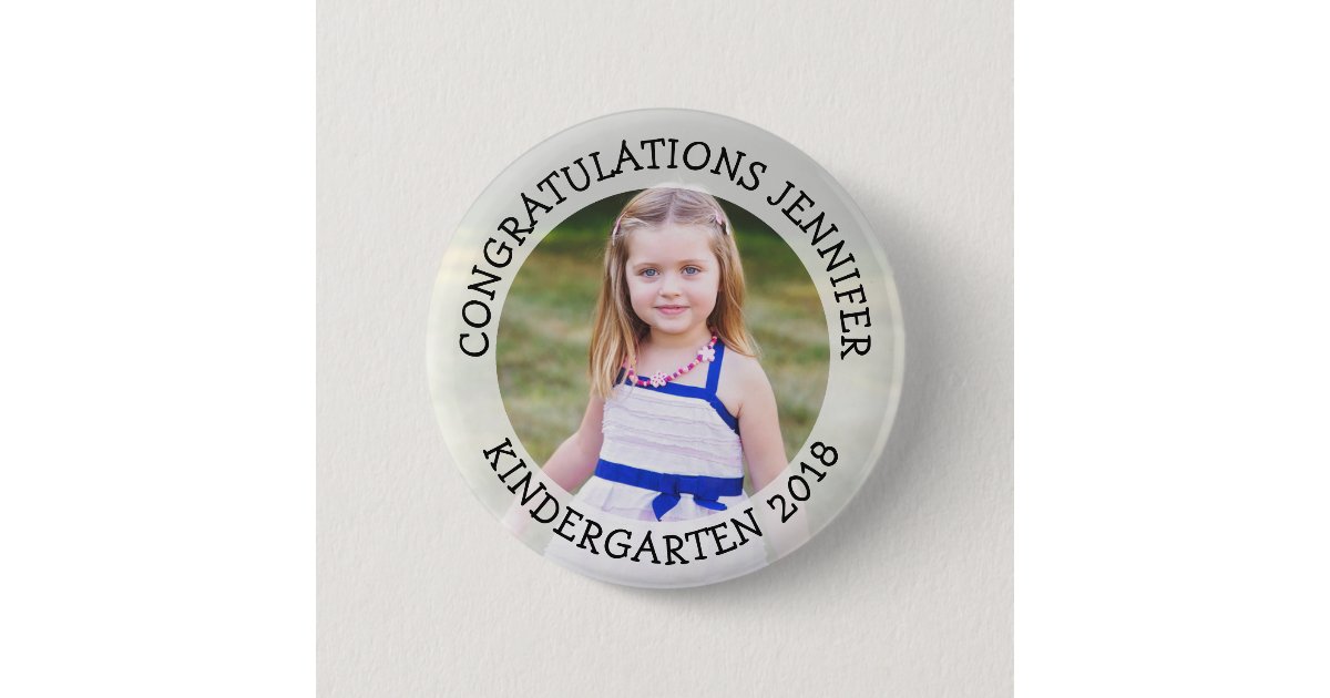 Personalized Kindergarten Graduate Photo Button | Zazzle