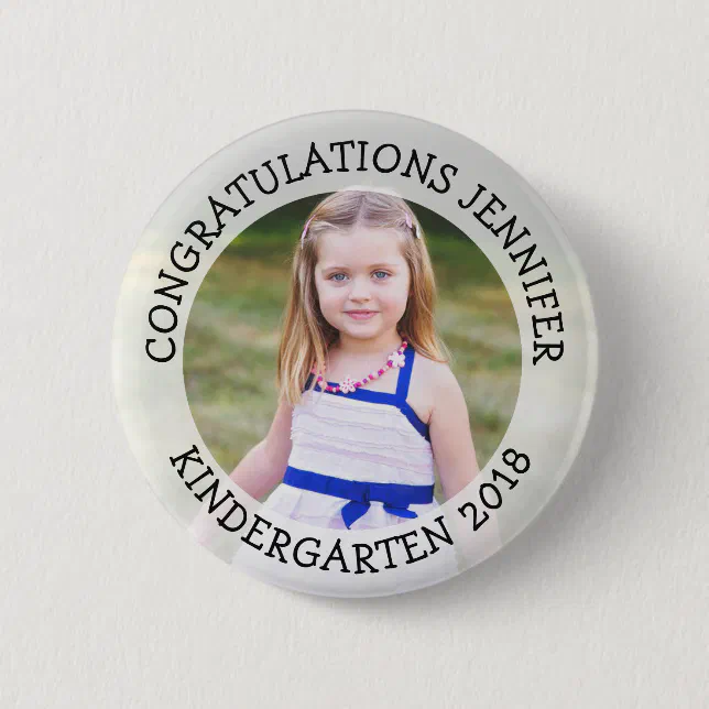 Personalized Kindergarten Graduate Photo Button | Zazzle