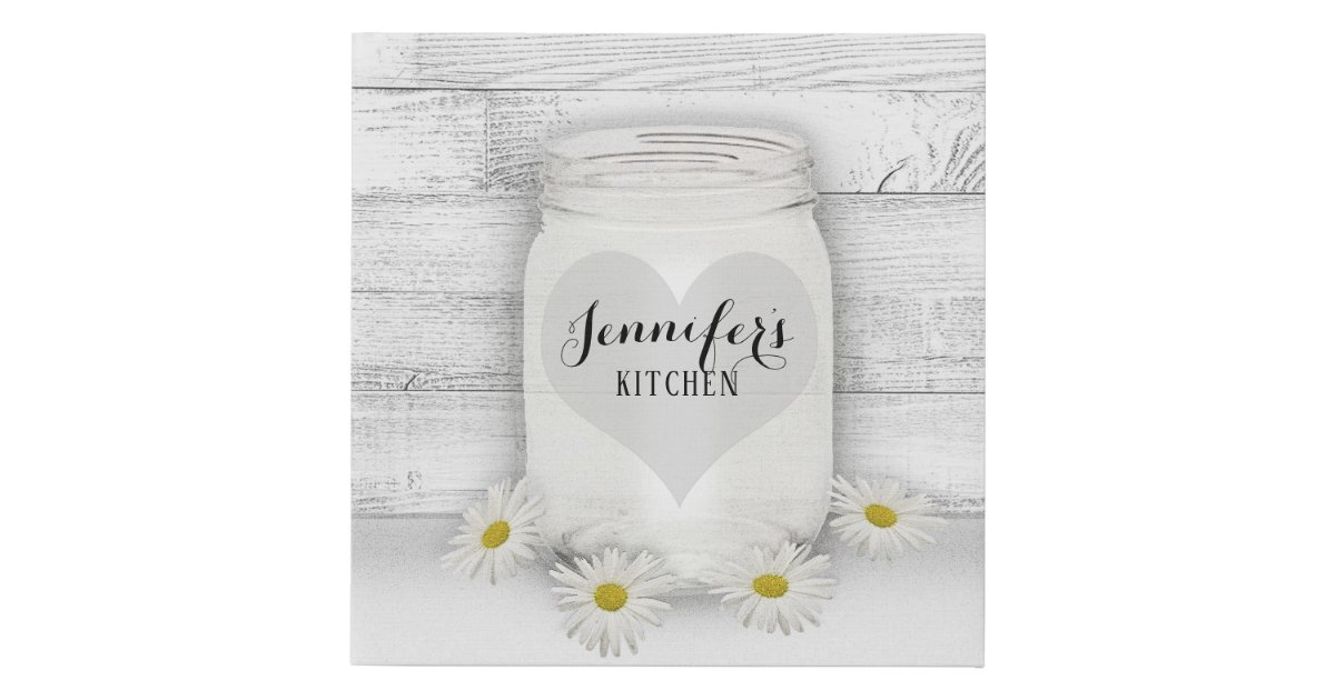 Personalized Kitchen Decor Faux Canvas Print | Zazzle