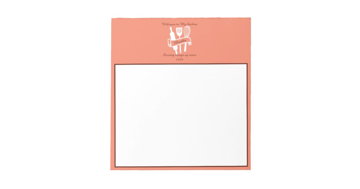 Personalized kitchen notepad | Zazzle