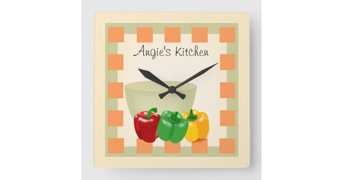 Personalized Kitchen Recipe Clock - Veggies | Zazzle