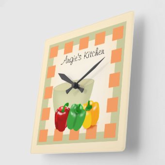Personalized Kitchen Recipe Clock - Veggies | Zazzle