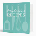 Personalized kitchen utensils recipe binder book | Zazzle