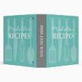 Personalized kitchen utensils recipe binder book | Zazzle