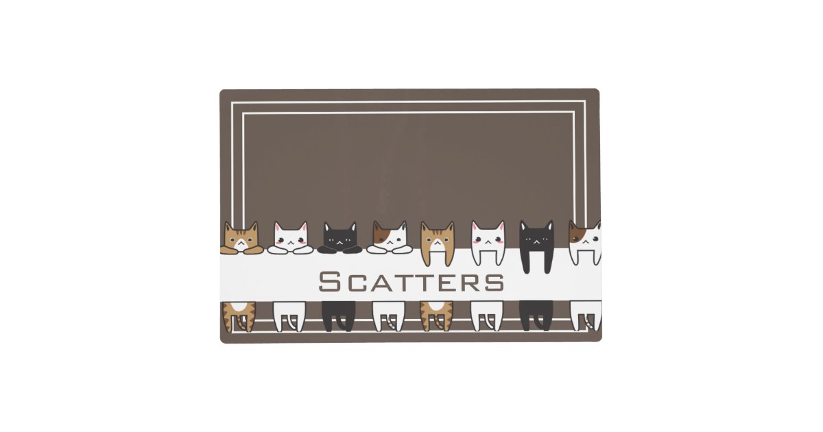 Personalized Kitty Cats Reversible Pet Placemat | Zazzle