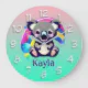 Personalized Koala Bear and Rainbow Large Clock | Zazzle
