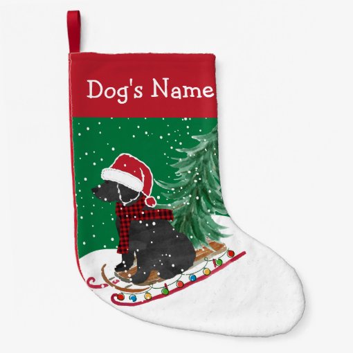 Personalized Labradoodle Christmas Snow Sled Small Christmas Stocking ...