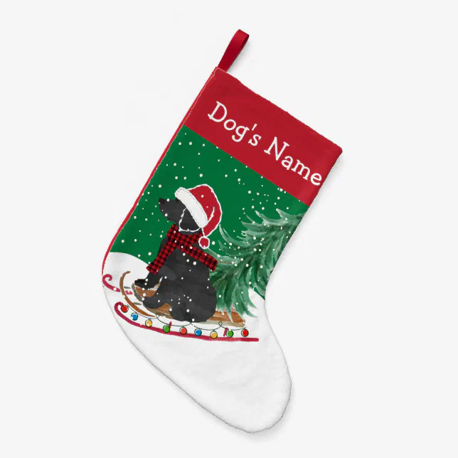 Personalized Labradoodle Christmas Snow Sled Small Christmas Stocking ...