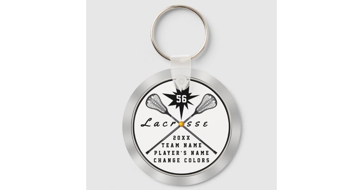 Personalized Lacrosse Keychain, Your TEXT, COLORS Keychain | Zazzle