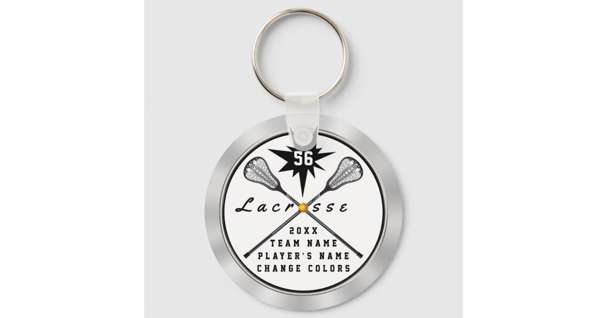 Personalized Lacrosse Keychain, Your TEXT, COLORS Keychain | Zazzle