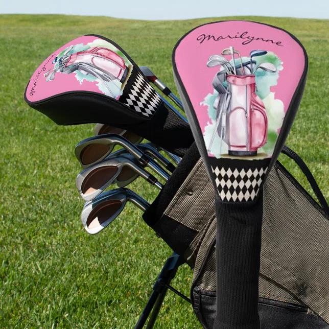 Personalized Ladies Name Pink Golf Head Cover | Zazzle