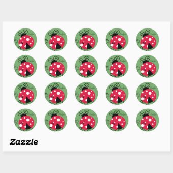 Personalized Lady Bug Stickers Seals Ladybug | Zazzle