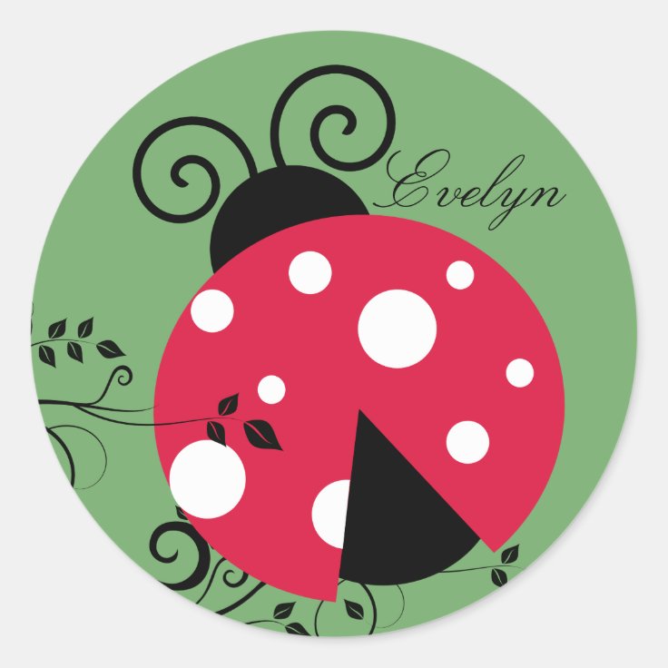Personalized Lady Bug Stickers Seals Ladybug | Zazzle
