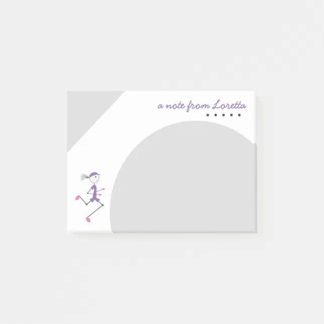 Personalized Lady Running Post-it Notes | Zazzle