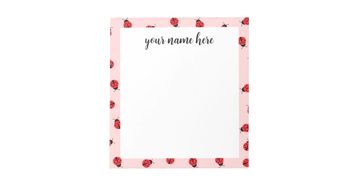 Personalized Ladybug Notepad | Zazzle