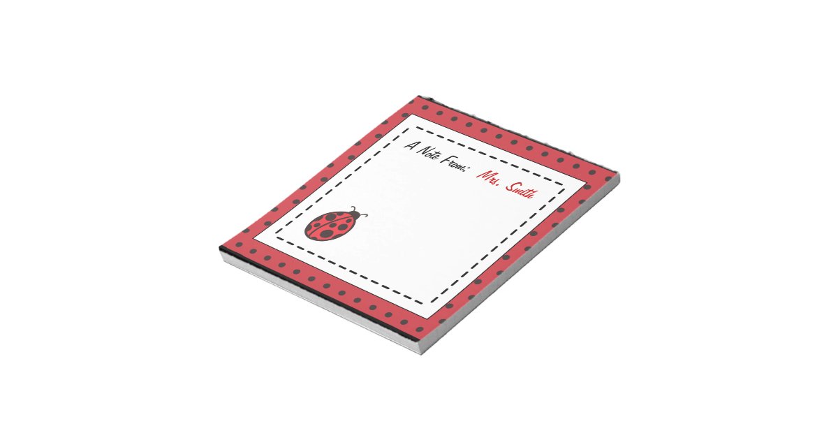 Personalized Ladybug Notepad | Zazzle