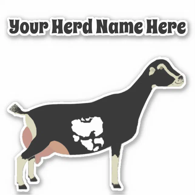 Personalized LaMancha Dairy Goat Sticker | Zazzle