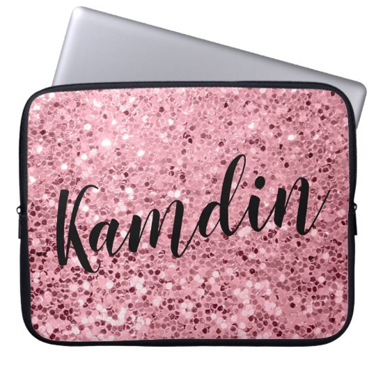 Personalized Laptop Case Rose Gold Glitter | Zazzle.com