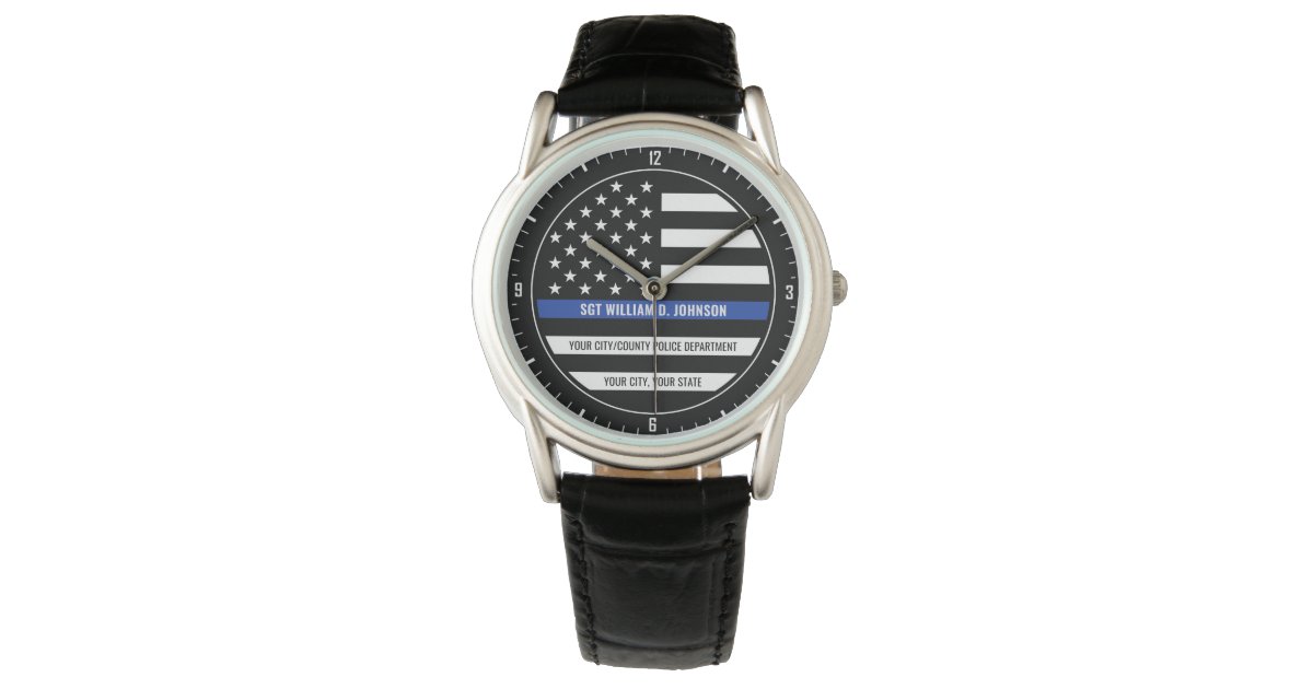 Personalized Law Enforcement NAME Police Officer Watch | Zazzle