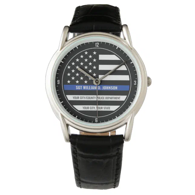 Personalized Law Enforcement NAME Police Officer Watch | Zazzle