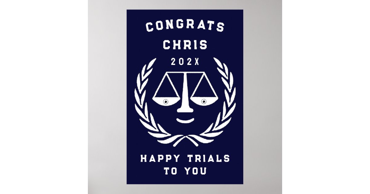 Personalized Law School Graduation Party Poster | Zazzle