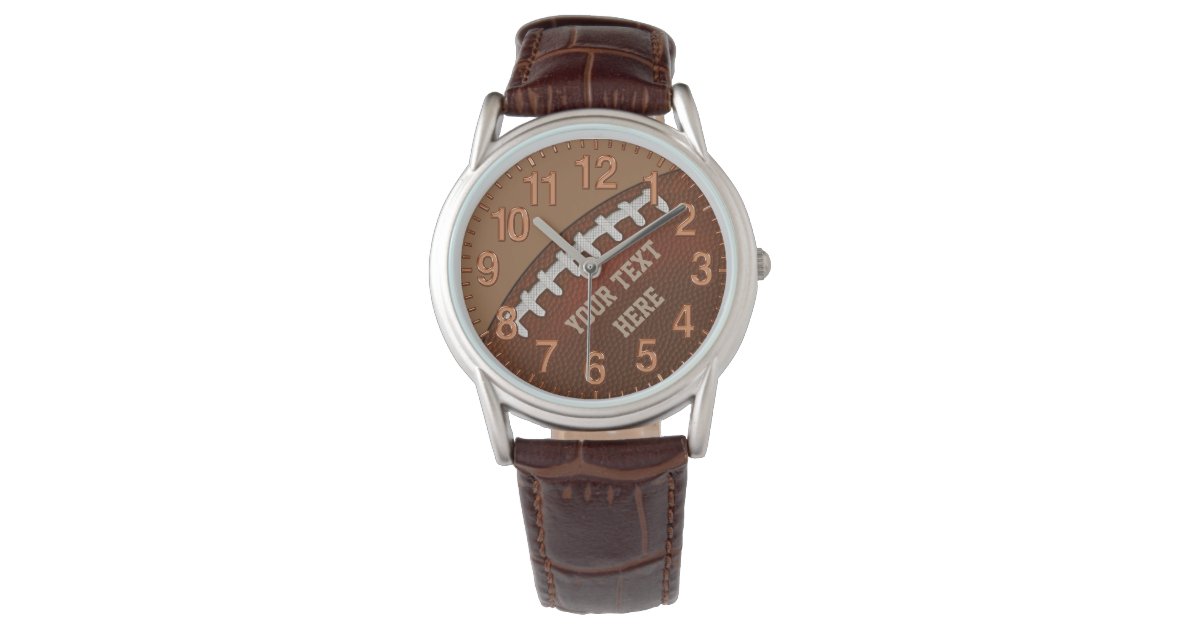 Personalized Leather Football Watches | Zazzle