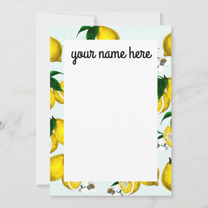 Personalized Lemon Notecards | Zazzle.com