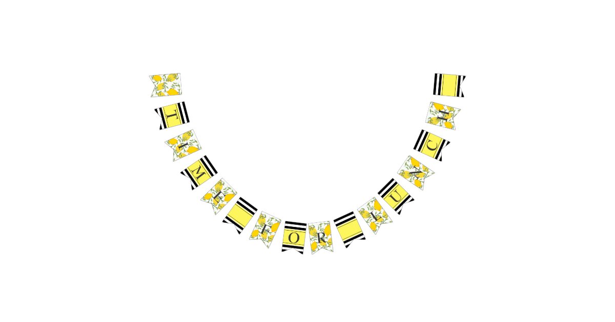 Personalized Lemon Print Bunting Flag | Zazzle