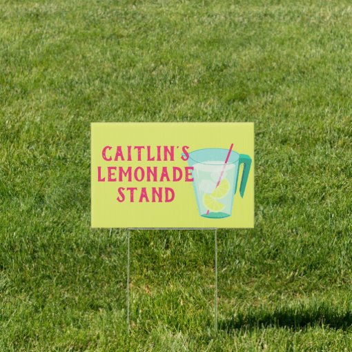Personalized Lemonade Stand Lawn Sign | Zazzle