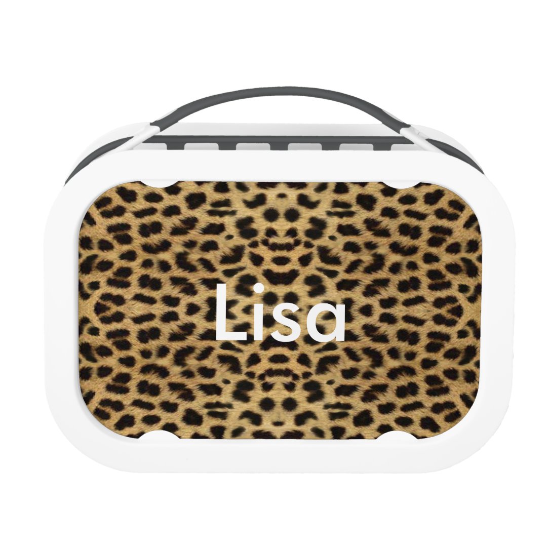 Personalized Leopard Print Lunch Box | Zazzle