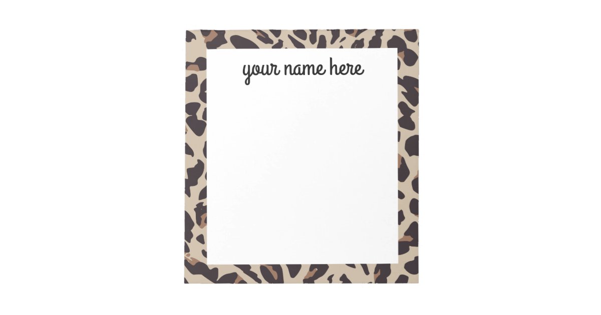 Personalized Leopard Print Notepad | Zazzle