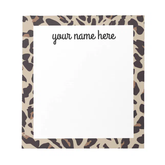 Personalized Leopard Print Notepad | Zazzle