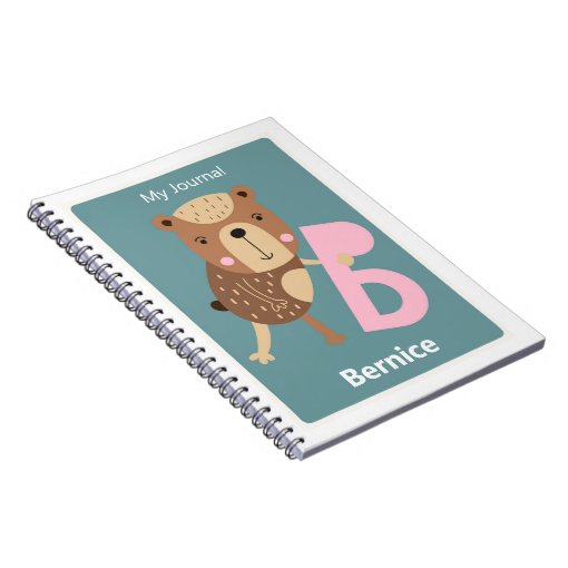 Personalized Letter B | Cute Bear Kids Journal | Zazzle